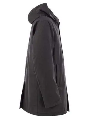 Herno Technical Wool-blend Hooded Coat - Multicolor