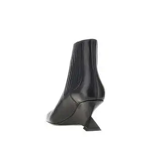 Attico Cheope' Leather Ankle Boots - Black