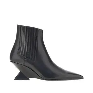 Attico Cheope Leather Ankle Boots - Black