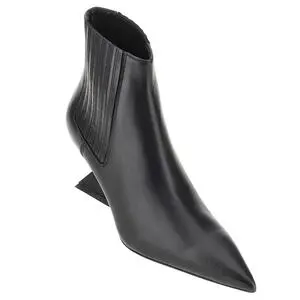 Attico Cheope Leather Ankle Boots - Black