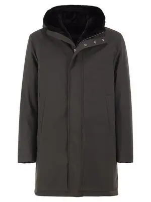 Herno Technical Hooded Coat - Black