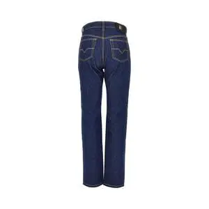 Versace Cotton Denim Jeans With Medusa Detail - Blue