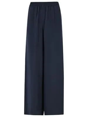 Max Mara Navy 'volonta' Heavy Silk Soft Pants - Blue