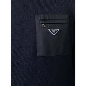 Prada Virgin Wool Crew Neck Jumper - Blue