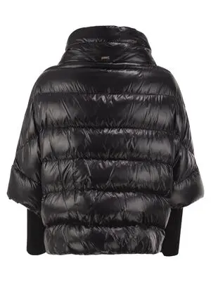 Herno Padded Jacket With High Collar And Knitted Cuffs