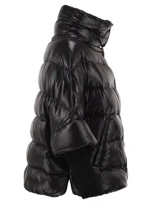 Herno Padded Jacket With High Collar And Knitted Cuffs