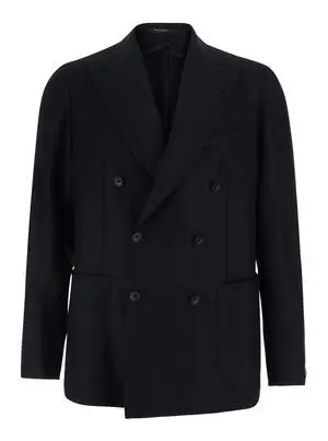 Tagliatore Montecarlo Double-breasted Wool Jacket - Black
