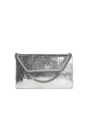 Stella McCartney Falabella' Vegan Leather Wallet Bag - Silver