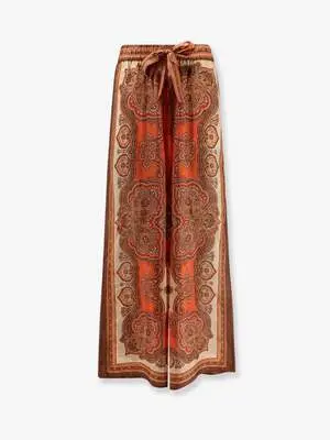 Zimmermann Mahon Silk Trousers With Paisley Print - Multicolor