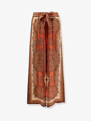 Zimmermann Mahon Silk Trousers With Paisley Print - Multicolor