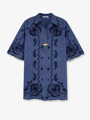Zimmermann Aster Denim Mini Dress - Multicolor