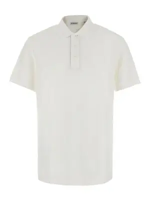 Burberry Eddie' White Polo Shirt With Classic Collar And Ekd Embroidery On The Front In Cotton For - Multicolor
