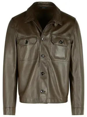 TOM FORD Tobacco Leather Jacket - Brown