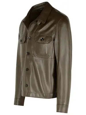 TOM FORD Tobacco Leather Jacket