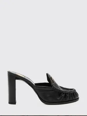 Saint Laurent SAINT LAURENT Le Loafer High-Heeled Mules In Eel Leather With YSL Monogram Black