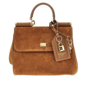 Dolce & Gabbana Suede Leather 'my Sicily' Bag - Brown