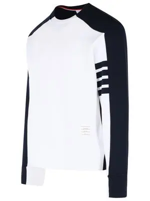Thom Browne Colorblock 4 Bar' And Blue Cotton Sweatshirt