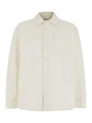 AMI Paris White Shirt With Classic Collar And Tone-on-tone Adc Embroidery On The Front In Cotton For - Multicolor