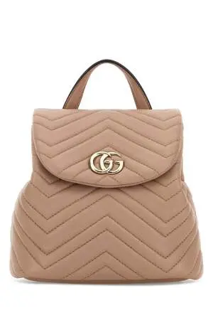 Gucci Leather Mini Gg Marmont Backpack - Pink
