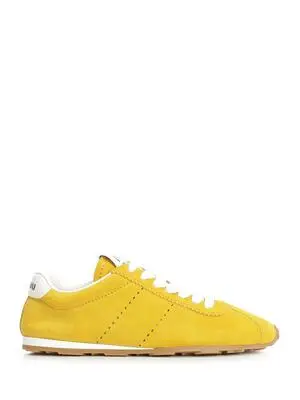 Miu Miu Plume Suede Sneakers - Yellow
