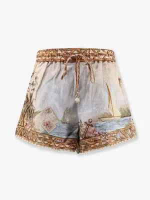 Zimmermann Mahon Linen Shorts - Multicolor