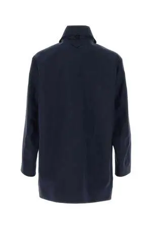 Prada Navy Poplin Overcoat