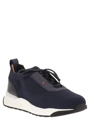 Santoni Textile And Leather Trainers - Multicolor