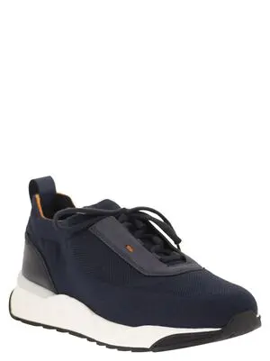Santoni Textile And Leather Trainers - Multicolor