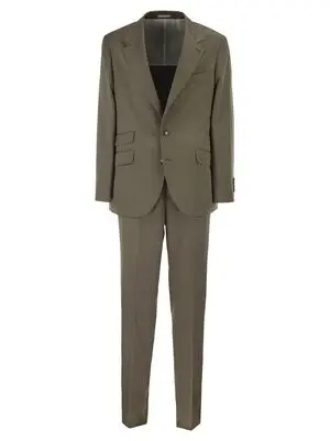 Brunello Cucinelli Silk And Linen Tailored Suit With Single-breasted Jacket - Multicolor