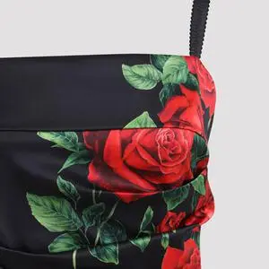 Dolce & Gabbana Rose Rosse Mini Dress - Black
