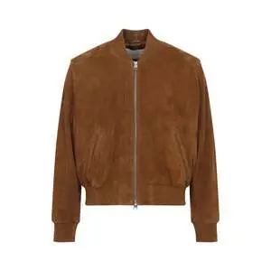 AMI Paris Suede Zipped Jacket - Brown