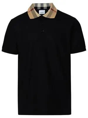 Burberry Cody Polo Shirt In Cotton - Black