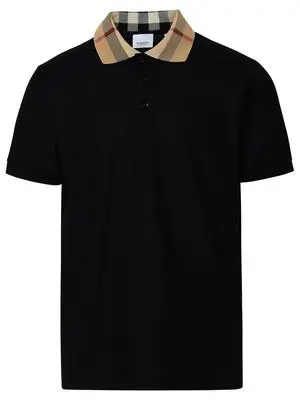 Burberry Cody Polo Shirt In Cotton - Black
