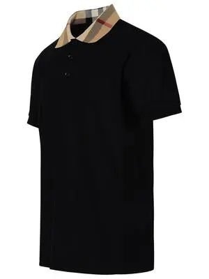 Burberry Cody Polo Shirt In Cotton - Black
