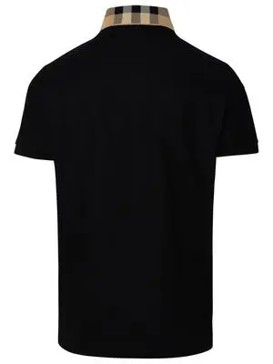 Burberry Cody Polo Shirt In Cotton - Black