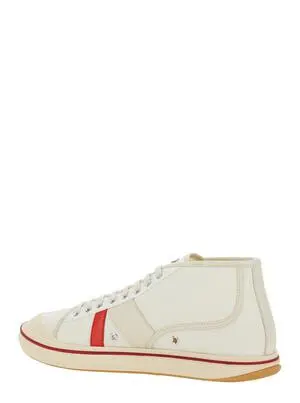Bottega Veneta Eliot' Sneakers With Logo Label On The Side And Leather Inserts In Cotton And Leather Blend - White