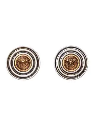 Versace Earrings With Medusa Head On Metallic Hoop For - Multicolor