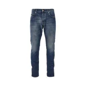 Dolce & Gabbana Regular Fit Jeans With Logo Plate - Blue