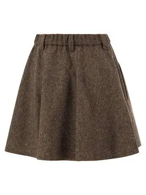Brunello Cucinelli Flared Virgin Wool Blend Skirt