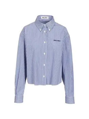 Miu Miu Poplin Shirt With Logo