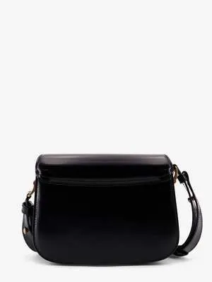 AMI Paris Leather Shoulder Bag With Metal Logo On The Front - Multicolor