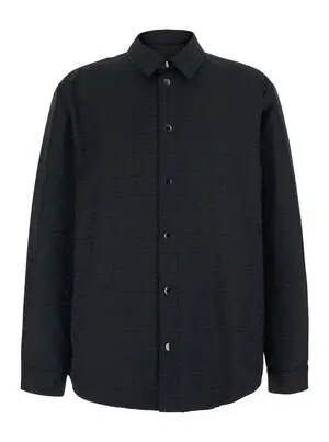 Fendi Black Jacket With Ff Motif All-over Tone On Tone In Tech Fabric - Multicolor