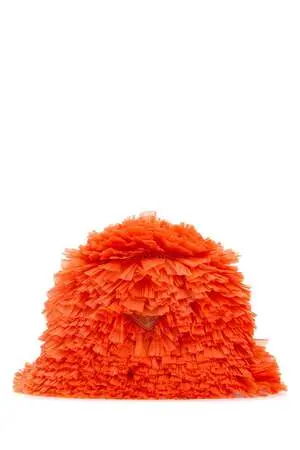 Prada Embellished Raffia Bucket Hat