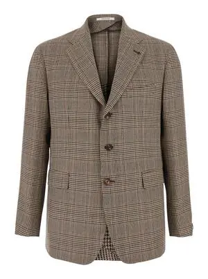 Tagliatore New York Wool Houndstooth Single-breasted Jacket - Multicolor