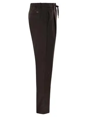 Herno Technical Fabric Drawstring Trousers - Brown