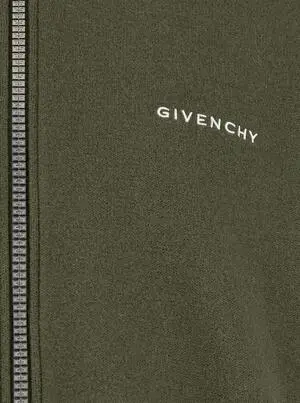 Givenchy Green Sweatshirt With Bomber Collar And 4g Logo In Wool