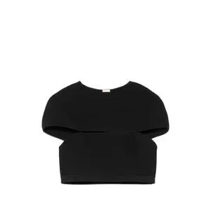 Cult Gaia Cut-out Cropped Cap Sleeve Top