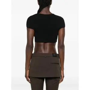 Cult Gaia Cut-out Cropped Cap Sleeve Top