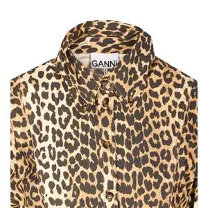 GANNI Leopard Shirt Dress
