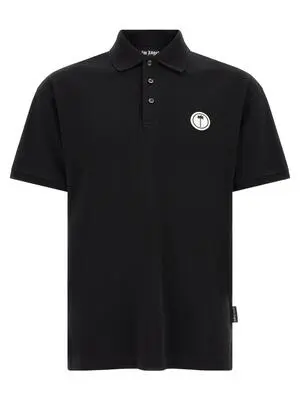 Palm Angels Logo Patch Polo Shirt - Black